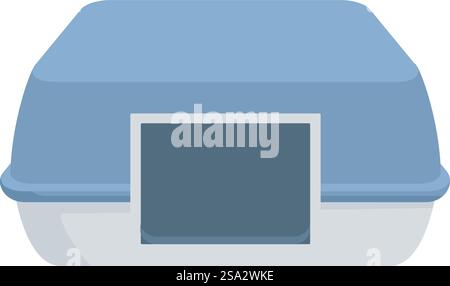 Vector icon of a blue styrofoam takeout box, isolated on white ...
