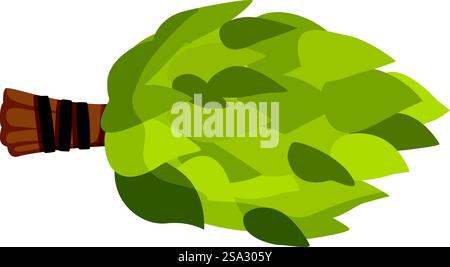 Stylized digital illustration of a green hop cone, isolated on a white ...