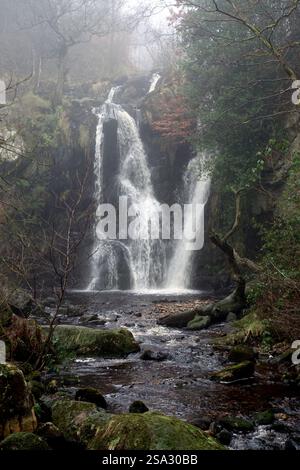 Posforth Waterfall in Winter at Bolton Abbey Yorkshire Dales Stock ...