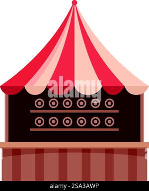 Vibrant vector image showcasing a whimsical carnival food booth with a ...