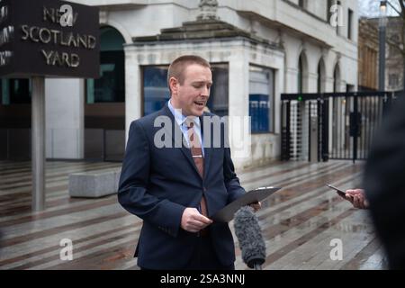 Metropolitan Police Detective Superintendent Lewis Basford speaking to ...