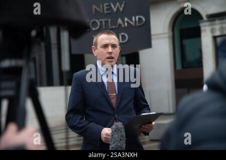 Metropolitan Police Detective Superintendent Lewis Basford speaking to ...