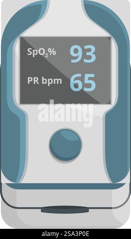 Pulse oximeter displaying heart rate and blood oxygen saturation Stock ...