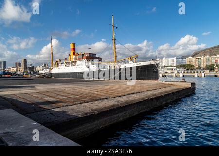 Steamship, la Palma a historic, vessel moored at Santa Cruz, de ...