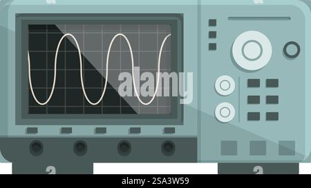 Detailed vector graphic of an oscilloscope displaying waveforms ...