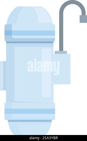 Simplistic illustration of a blue water filter jug icon, cast on a warm ...