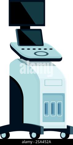 Vector illustration of a contemporary ultrasound medical device ...