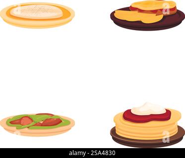 Australian cuisine icons set cartoon vector. Various australian dish ...