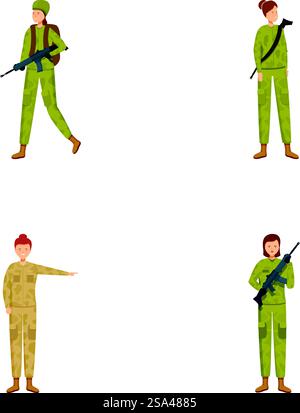 Illustration of military figures in various uniforms, depicting ...