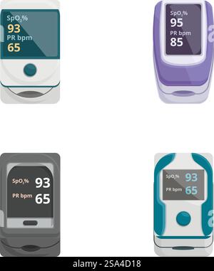 Illustration of a fingertip pulse oximeter used to measure blood oxygen ...