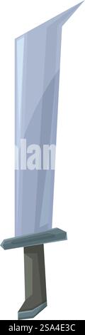 Cartoon illustration of a large sharp fantasy sword pointing upwards ...