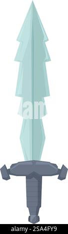 Sharp fantasy sword pointing up presenting a steel blade with jagged ...