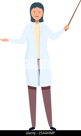 Female doctor explaining something pointing with pointer stick ...
