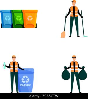 professional Street sweeper worker character Stock Vector Image & Art ...