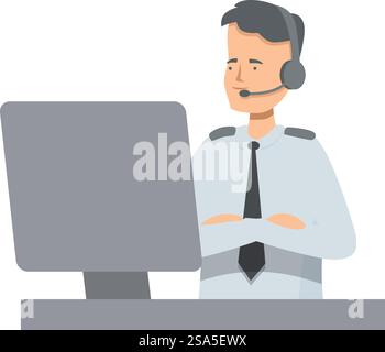 man working in airport with computer scene Stock Vector Image & Art - Alamy
