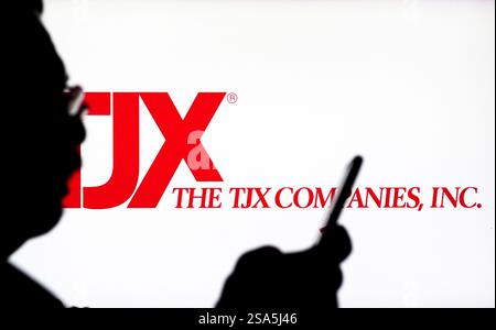 In this photo illustration, the TJX Companies logo is seen displayed on ...