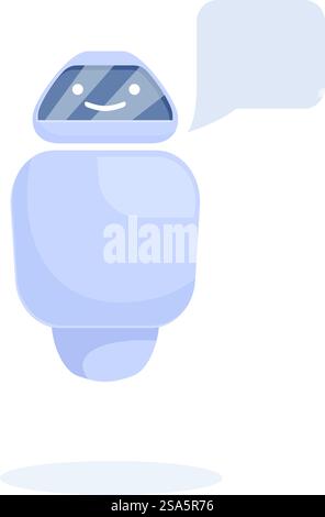 electronic robot with speech bubble character vector illustration ...