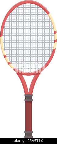 Single tennis racket white flat icons on color rounded square ...