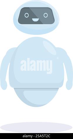Cartoon ai robot chatbot is floating and smiling. Cute ai robot chatbot ...