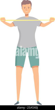 Resistance band workout isolated cartoon vector illustrations Stock ...