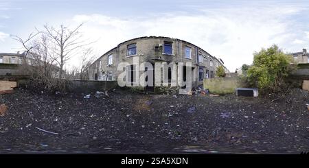 Photo of an extremely run down property that has had a massive fire ...