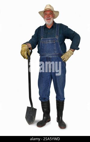 Positive senior man in straw hat embracing and kissing head of albino ...