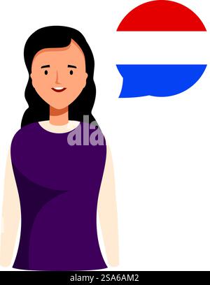 young woman with speech bubble avatar character Stock Vector Image ...