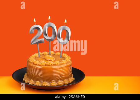 Candle number 200 - Number of followers or likes Stock Photo - Alamy