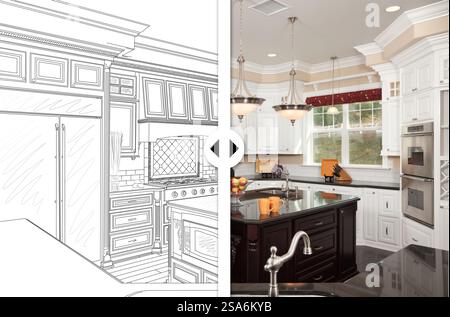 Before and After Slider Comparing Pencil Sketch Drawing Plans and ...