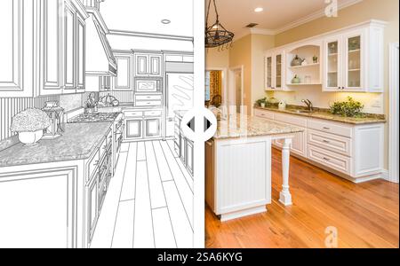 Before and After Slider Comparing Pencil Sketch Drawing Plans and ...