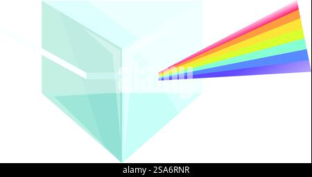 Light beam refracting through prism creating visible light spectrum Stock Vector Image & Art - Alamy