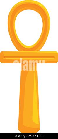 Golden ankh, an ancient egyptian hieroglyphic symbol representing ...