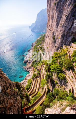 Via Krupp serpentine path on Capri island in Italy Stock Photo - Alamy