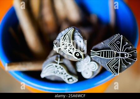 A set of tools for Hmong stamp batik Stock Photo - Alamy