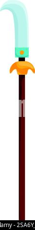 Long guandao weapon with a curved blade standing upright Stock Vector ...