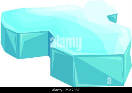 Isolated cartoon iceberg slowly melting in the ocean Stock Vector Image ...