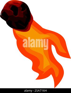 Large asteroid is entering the atmosphere leaving a trail of fire Stock Vector Image & Art - Alamy