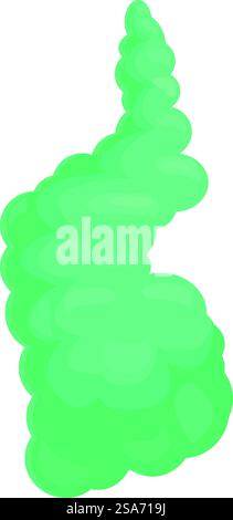 Poison cloud icon. Cartoon green stinky smell isolated on white ...