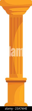 Fluted golden column with a capital and a base, representing ancient ...