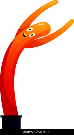 Inflatable tube man waving its arms and dancing on white background ...