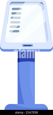 Digital information kiosk displaying public information on a blank ...