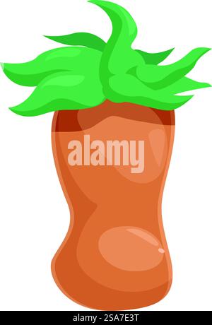 Funny cartoon hazelnut character showing a funny hairstyle, a funny ...