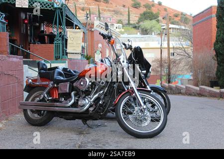 Motorcycles at the Prowl in Bisbee Arizona Stock Photo - Alamy