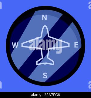 Concept of air travel and navigation represented by an airplane ...