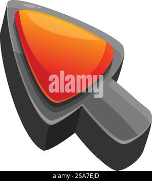 3d shiny orange and red cursor is pointing up and to the right Stock ...