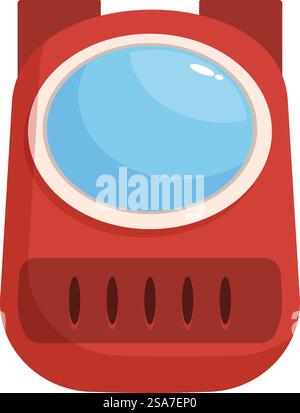 Cartoon red space capsule for pets is ready for interstellar travel ...
