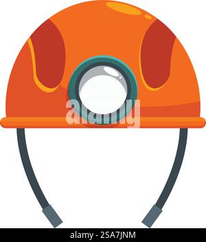 Miner's helmet icon in cartoon style isolated on white background. Mine ...