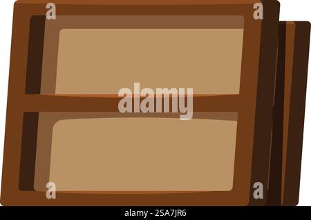 Empty wooden bookcase with two shelves standing against white ...