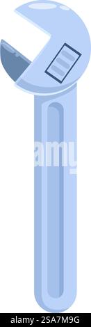 Steel adjustable wrench standing upright, ready for use in a plumbing ...