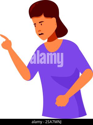 Angry, accusatory woman pointing her finger at someone Stock Vector ...